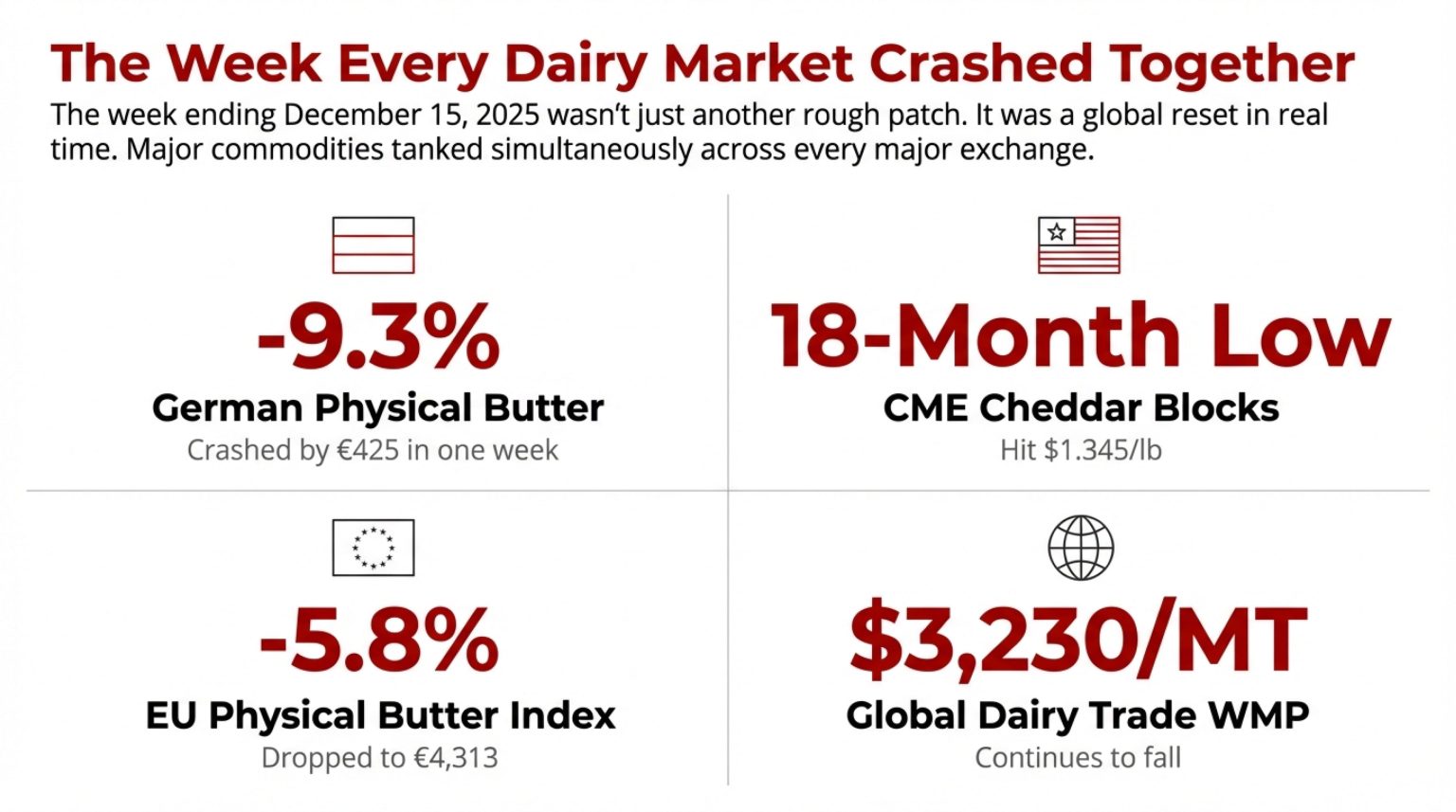 Dec 15: Germany’s butter -9.3%. Chicago cheese at 18-month low. NZ ...